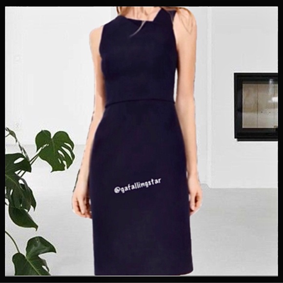 Halston Heritage | Dresses | Halston Heritage Asymmetrical Neck Sheath ...